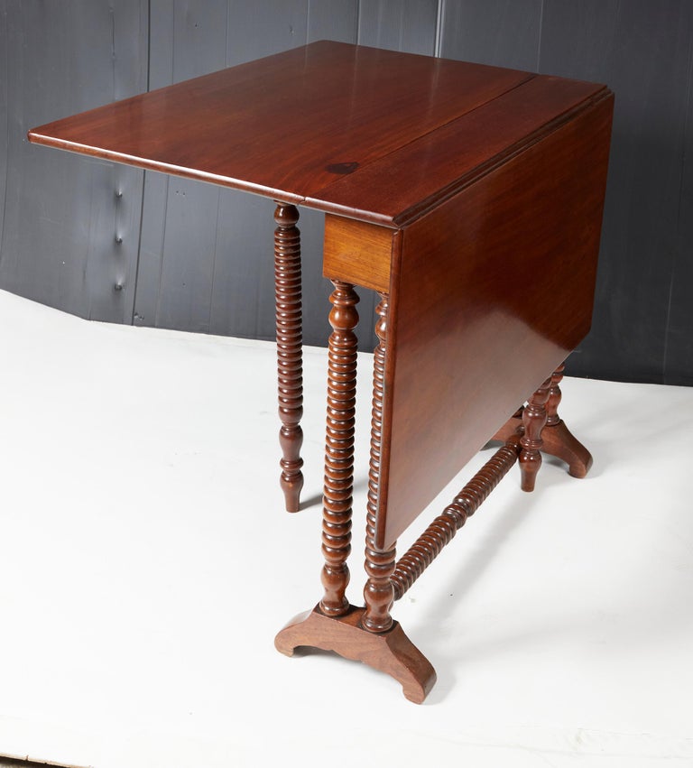 Louis Philippe Mahogany "Sutherland" Drop Leaf Table For Sale at 1stDibs