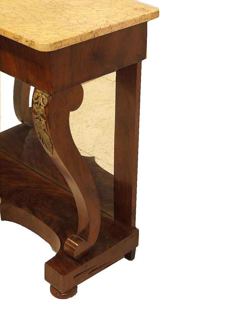 Louis Philippe Marble Top Console Table For Sale at 1stDibs