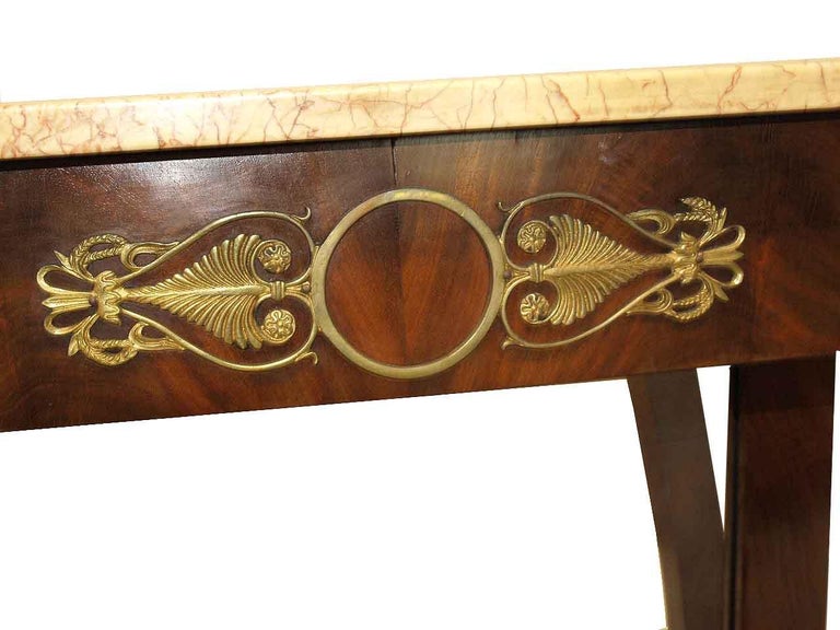 Louis Philippe Marble Top Console Table For Sale at 1stDibs