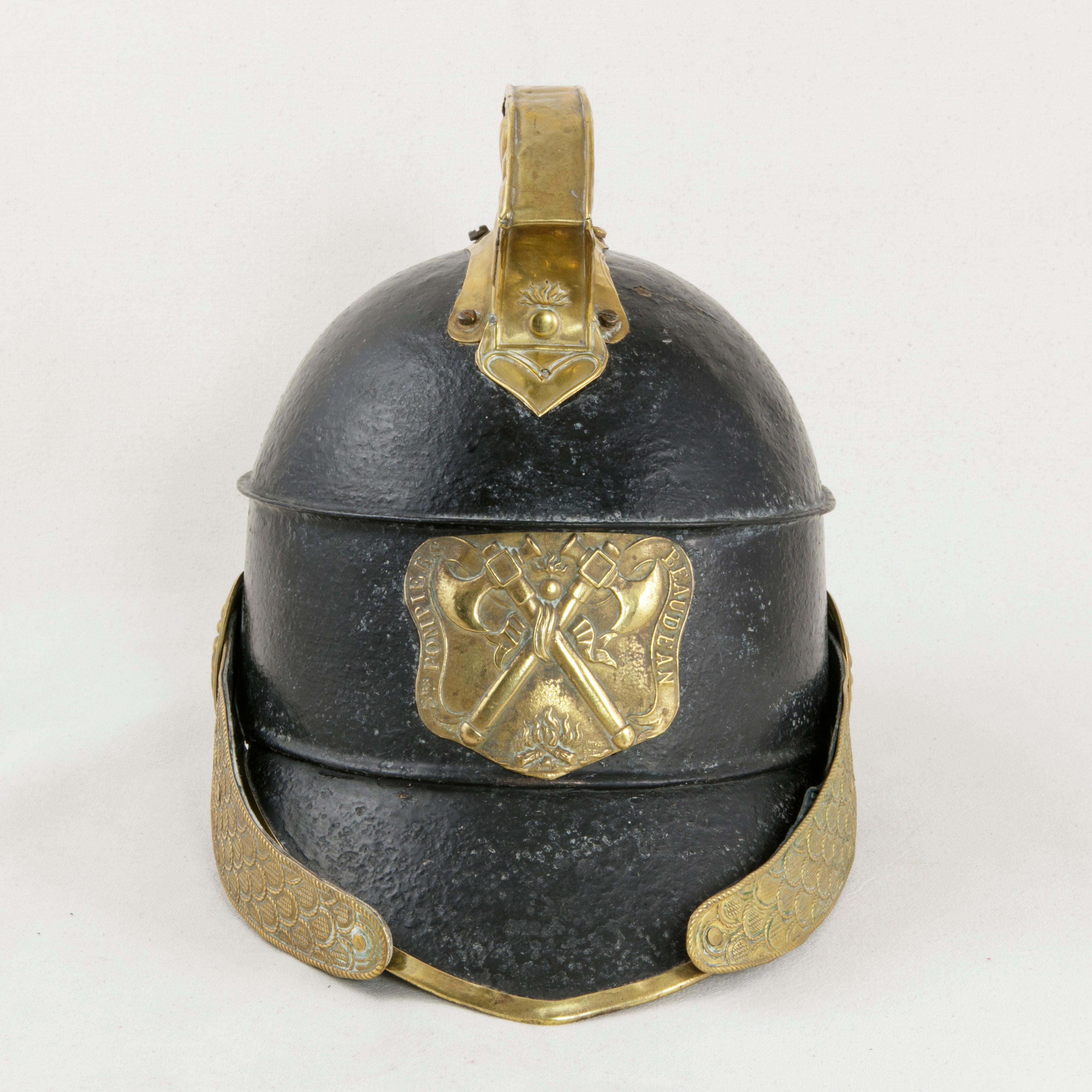 Louis Philippe Period Fireman's Helmet with Bronze Crest and Strap ...