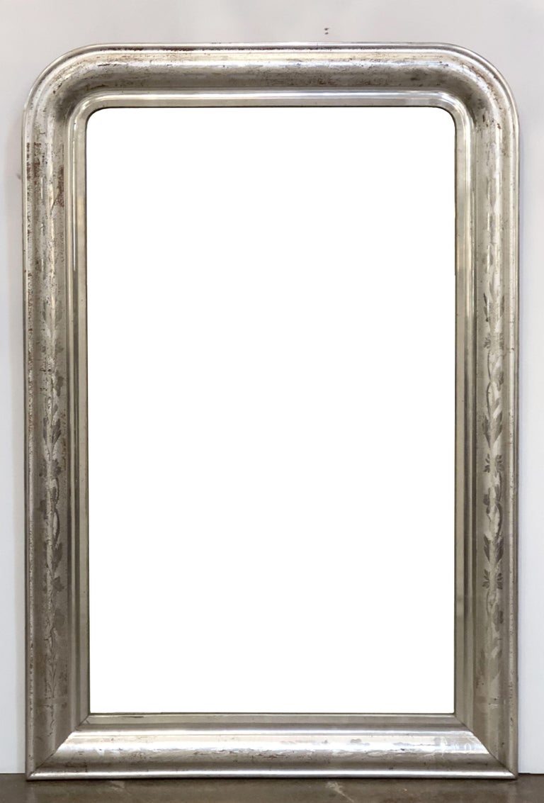 Louis Philippe Silver Gilt Mirror (H 43 3/4 x W 29 3/8) at 1stDibs