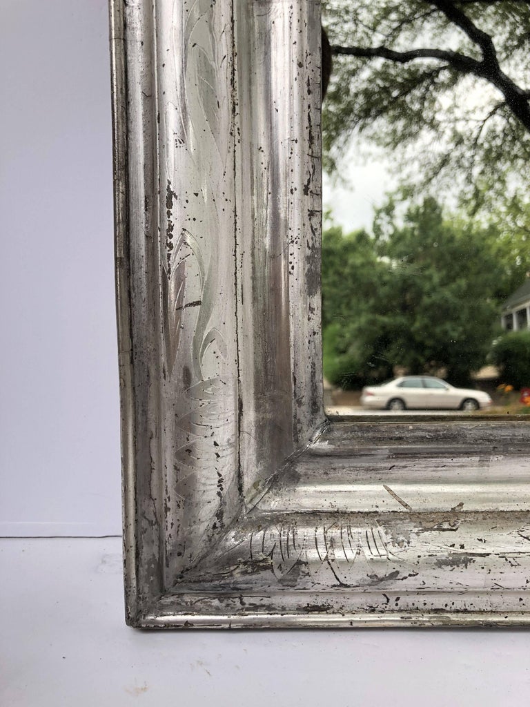 Louis Philippe Silver Gilt Mirror (H 53 3/4 x W 32 1/2) at 1stDibs