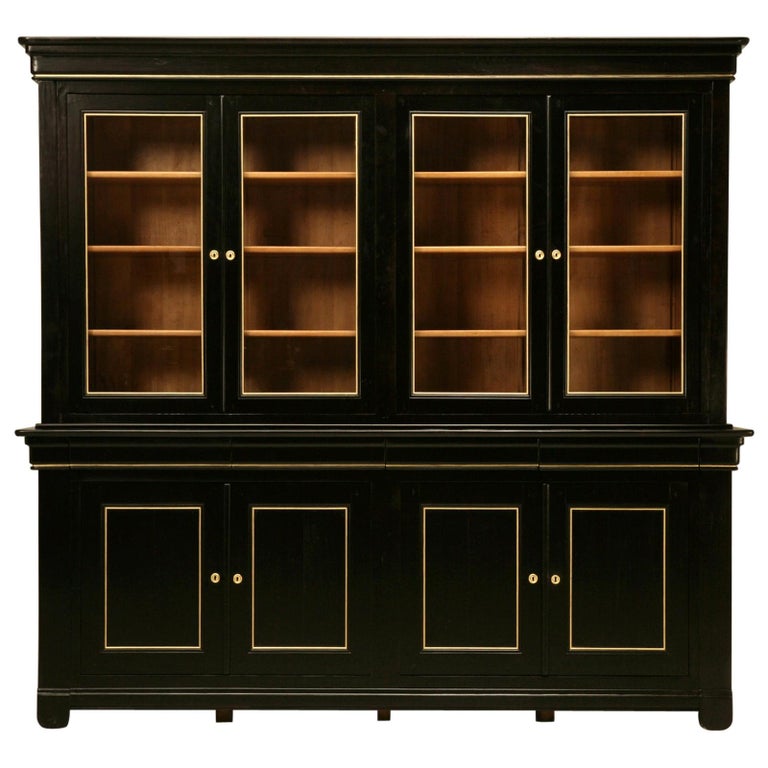 Louis Philippe Style Bookcase Hand-Made in Chicago , Ebonized Mahogany ...