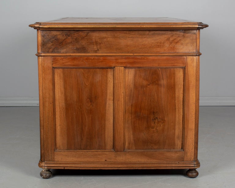 Louis Philippe Style Walnut Partners Desk and Chair Set at 1stDibs