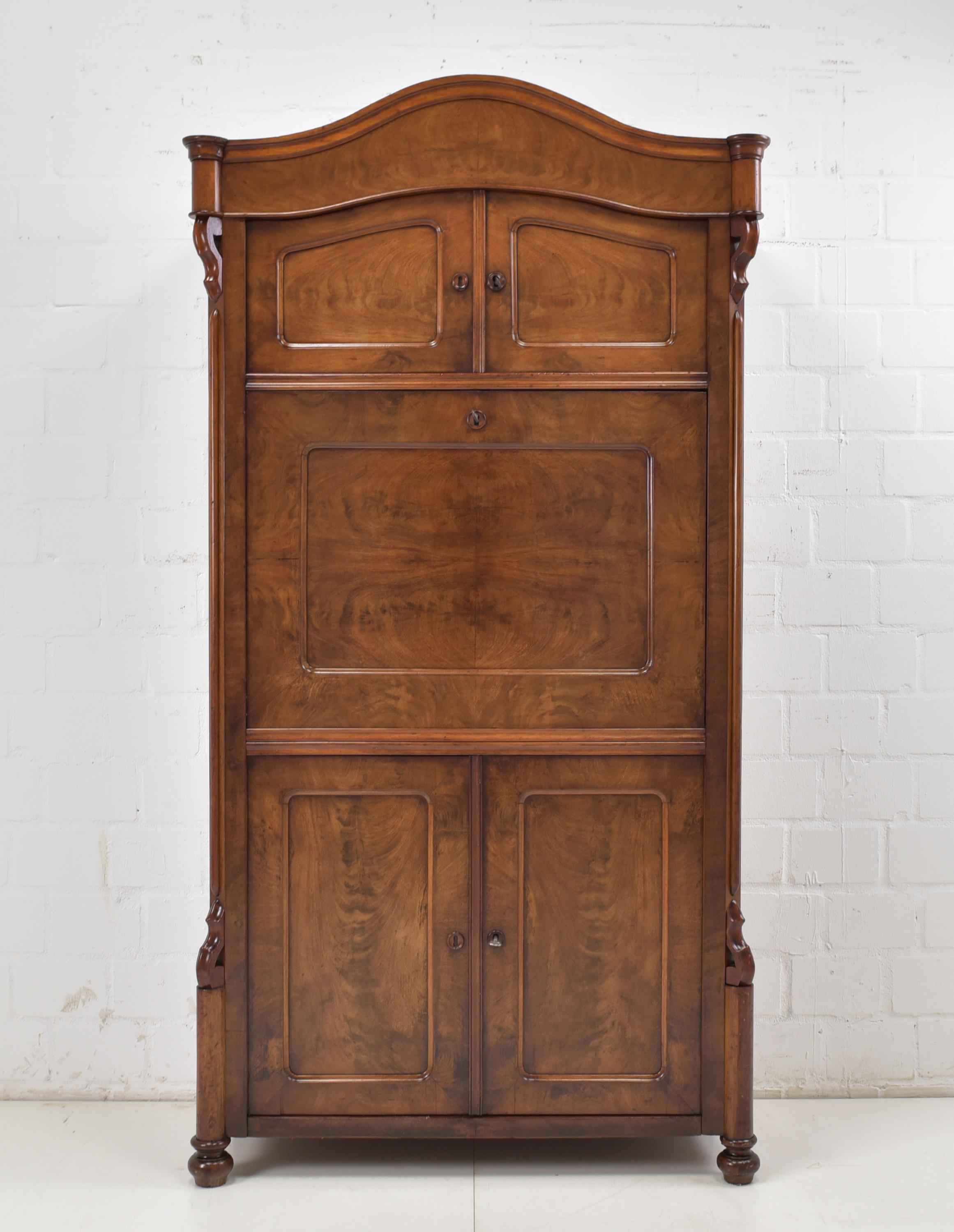 Louis Philippe Vertiko Secretary in Mahogany, 1860 at 1stDibs