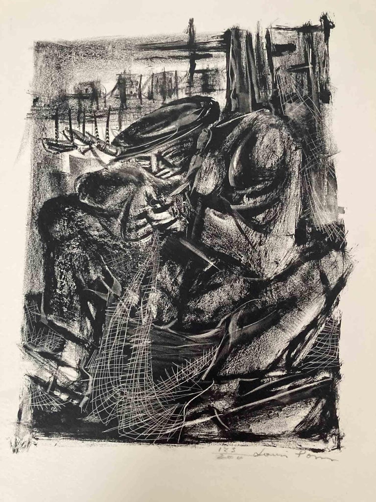 Louis Pons - Fisherman - Original Litograph by Louis Pons - 1927 For ...