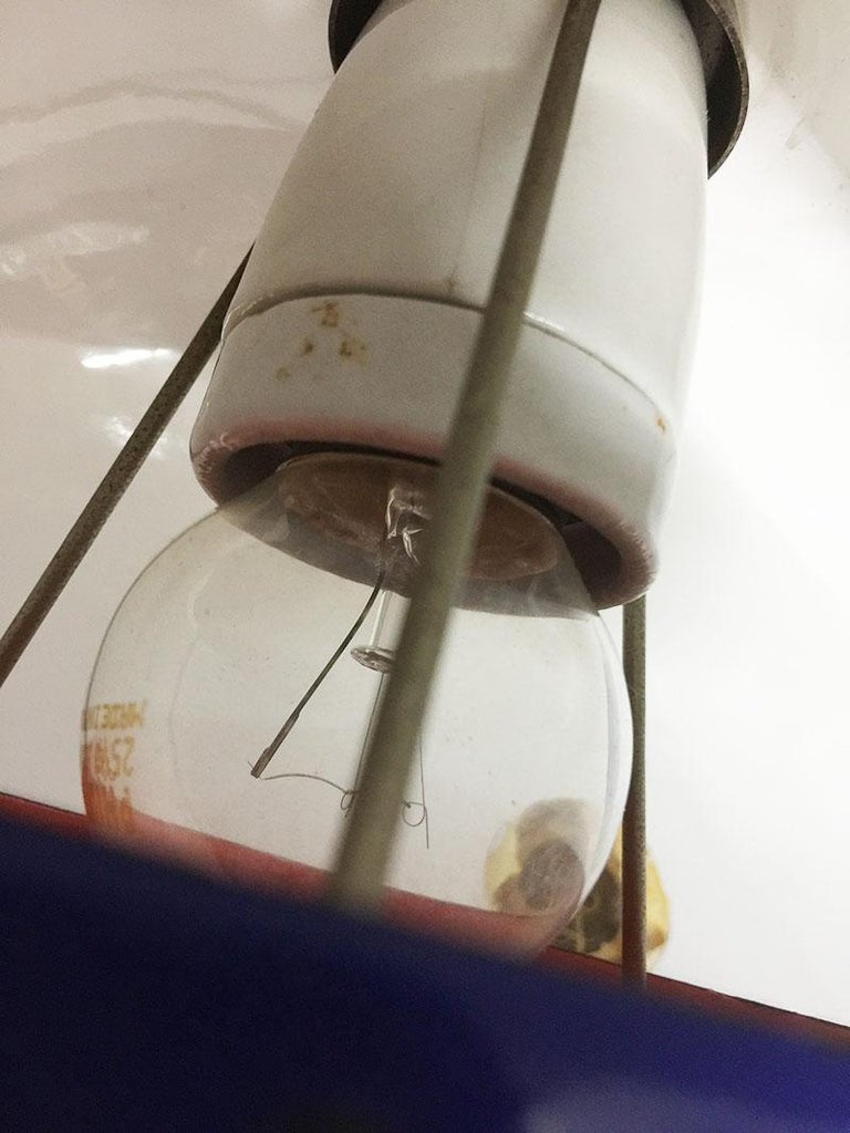 Louis Poulsen VP4 "Flower Pot" Blue Enameled Table Lamp at 1stDibs