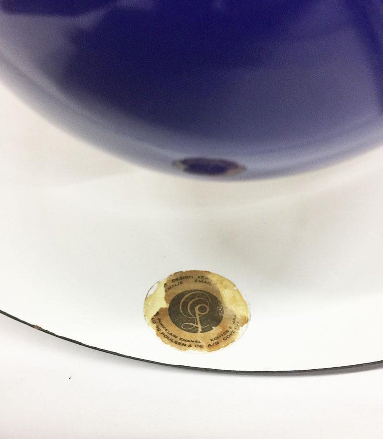 Louis Poulsen VP4 "Flower Pot" Blue Enameled Table Lamp at 1stDibs