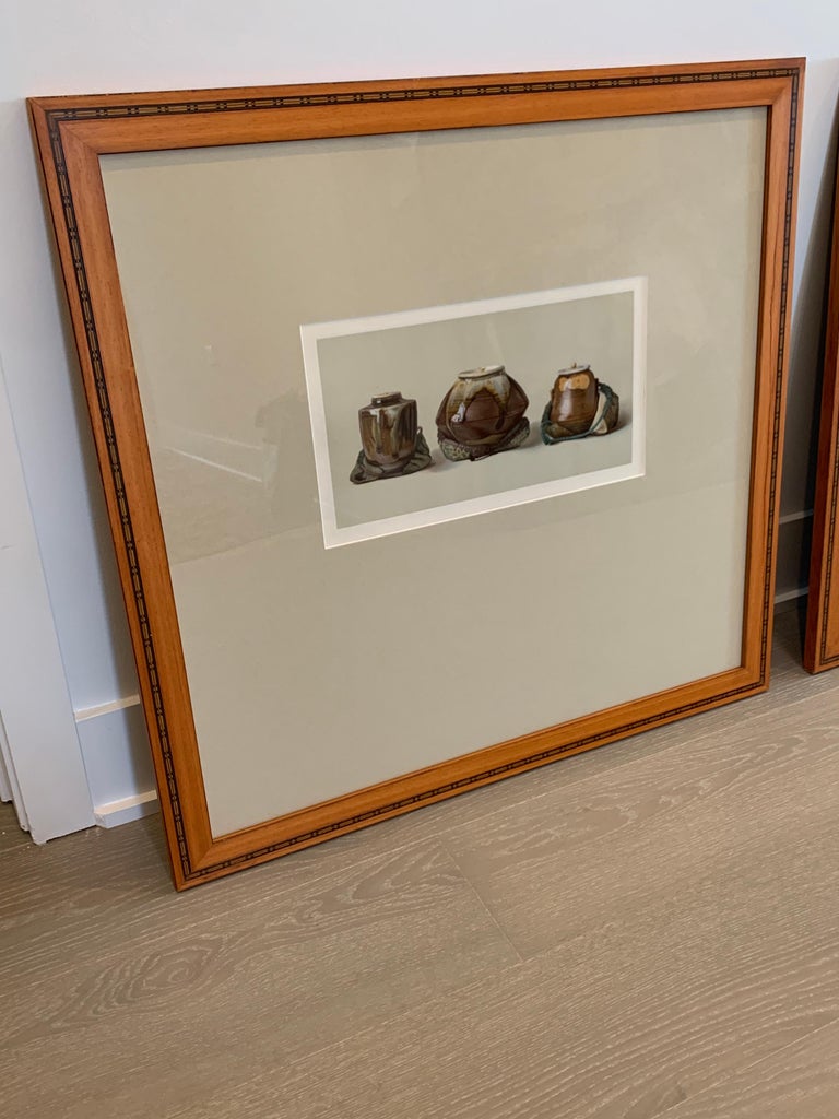 Louis Prang Set of Two Framed Color Lithographs, Oriental Ceramic Art ...
