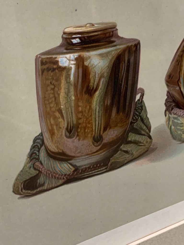 Louis Prang Set of Two Framed Color Lithographs, Oriental Ceramic Art ...