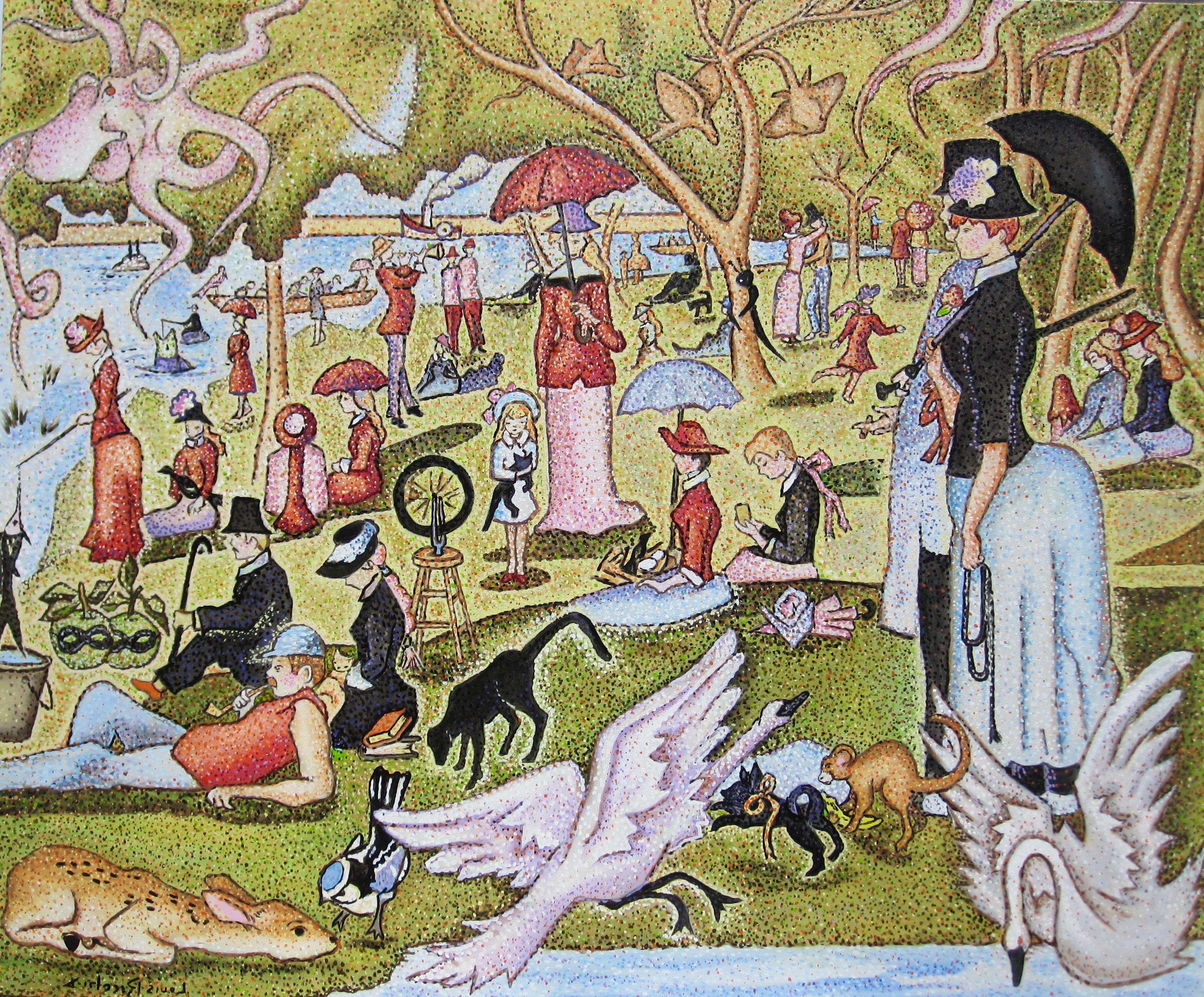 Louis Recchia - "In the Park, " Oil Painting at 1stDibs | louis recchia ...