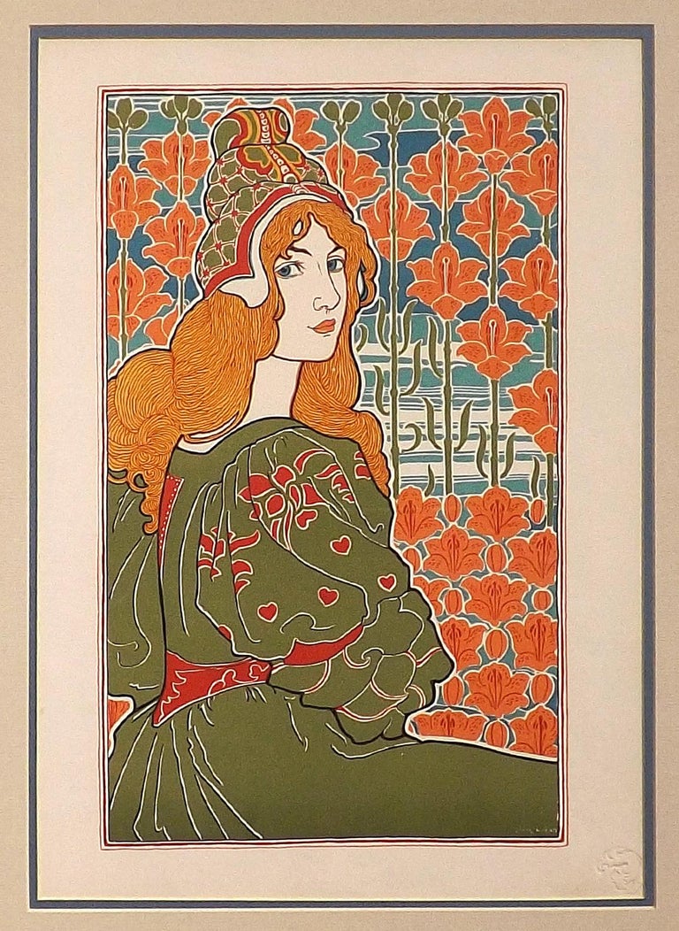 Louis Rhead Color Lithograph 'Jane', 1897 For Sale at 1stDibs