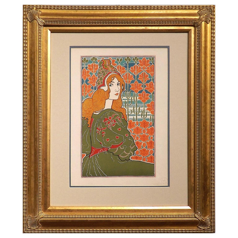 Louis Rhead Color Lithograph 'Jane', 1897 For Sale at 1stDibs
