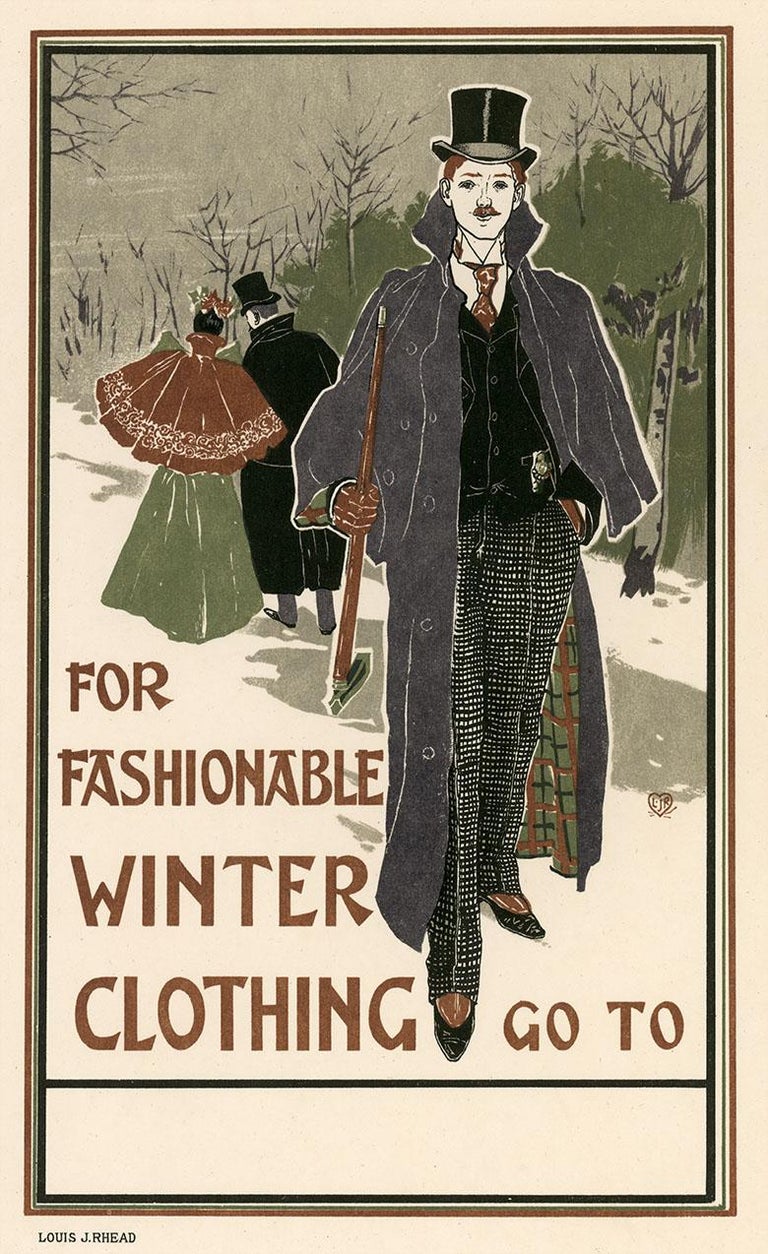 Louis Rhead - Winter Clothing by Louis Rhead, Art Nouveau Victorian ...