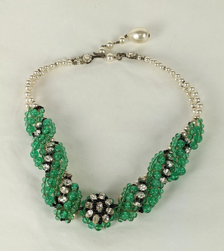 Louis Rousselet Pearl and Emerald Necklace For Sale at 1stDibs