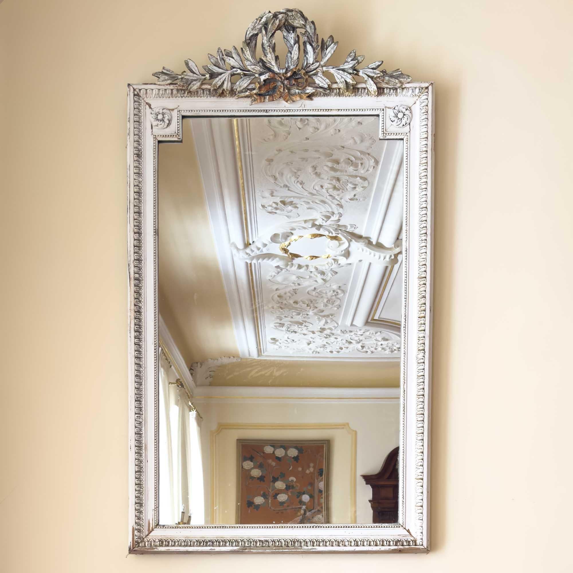 Louis Seize-style Wall Mirror, white painted frame, France 19th Century ...