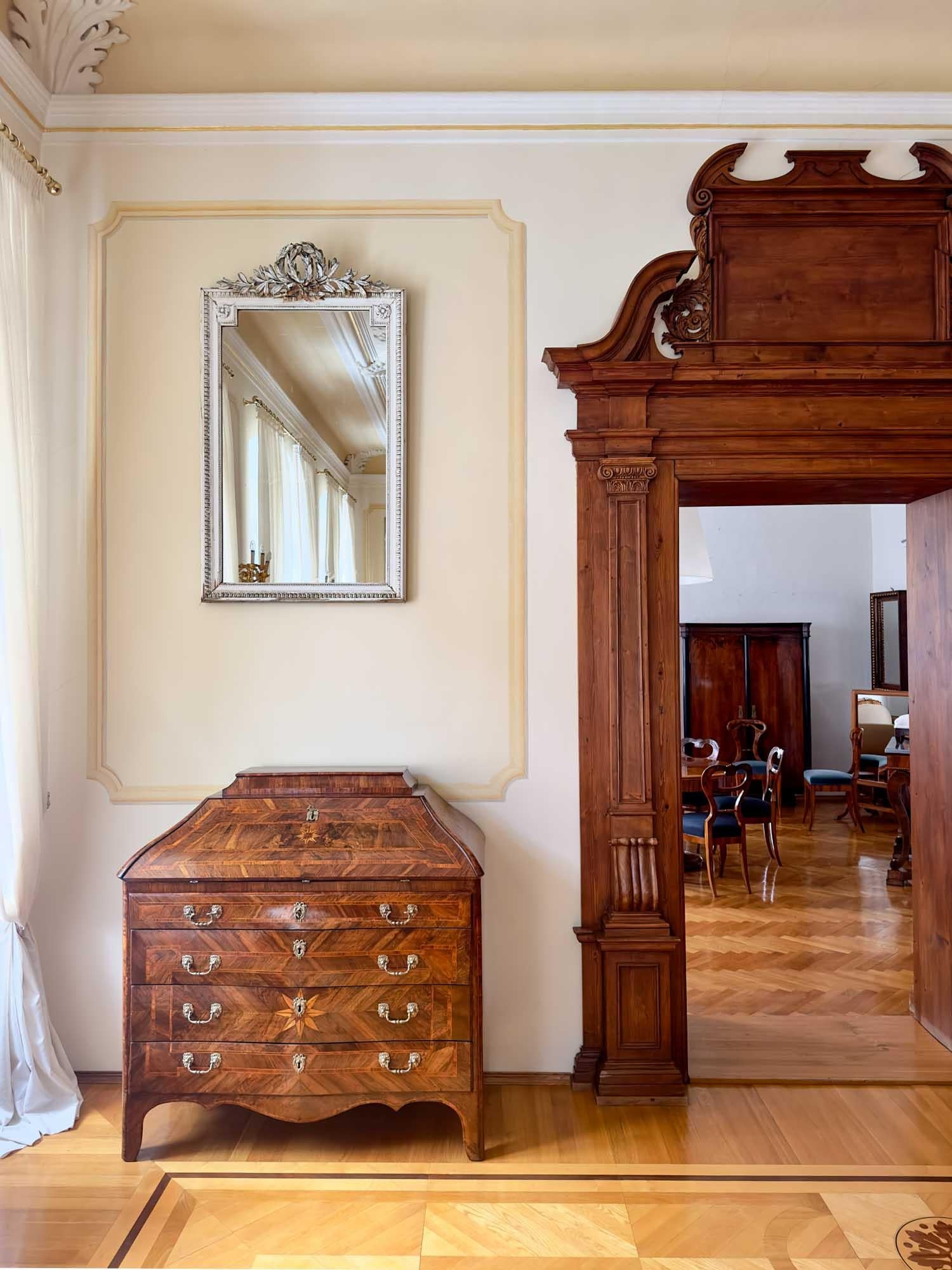 Louis Seize-style Wall Mirror, white painted frame, France 19th Century ...