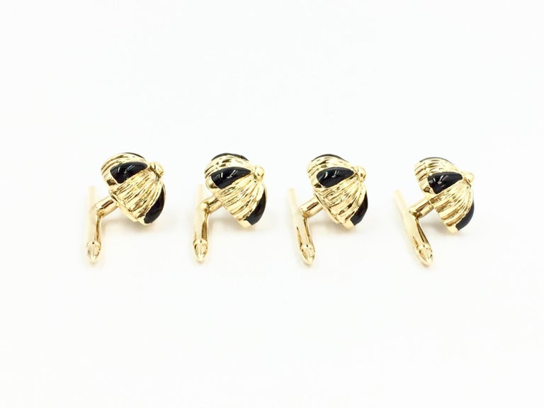 Louis Tamis and Sons 18 Karat Gold and Onyx Shirt Studs Set of 4 at ...
