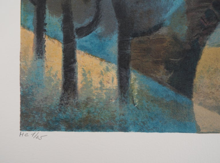 Louis Toffoli - New York, View from Central Park - Original lithograph ...