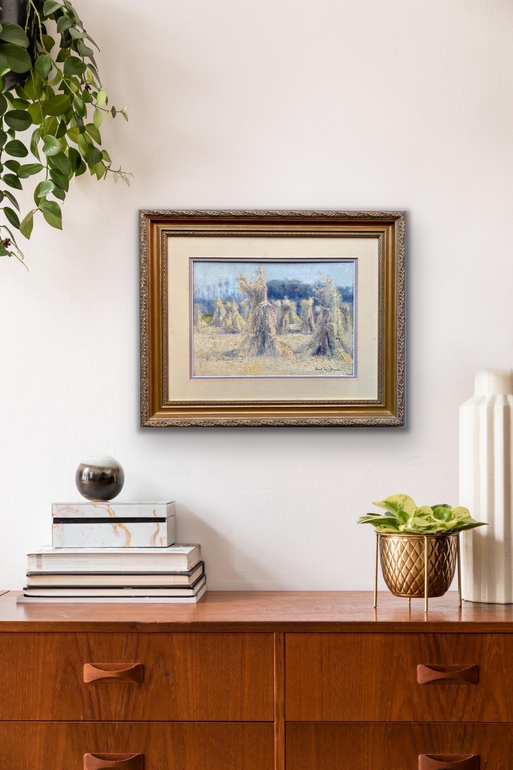 Louis Van Engelen - 19th century Impressionist landscape painting of a ...