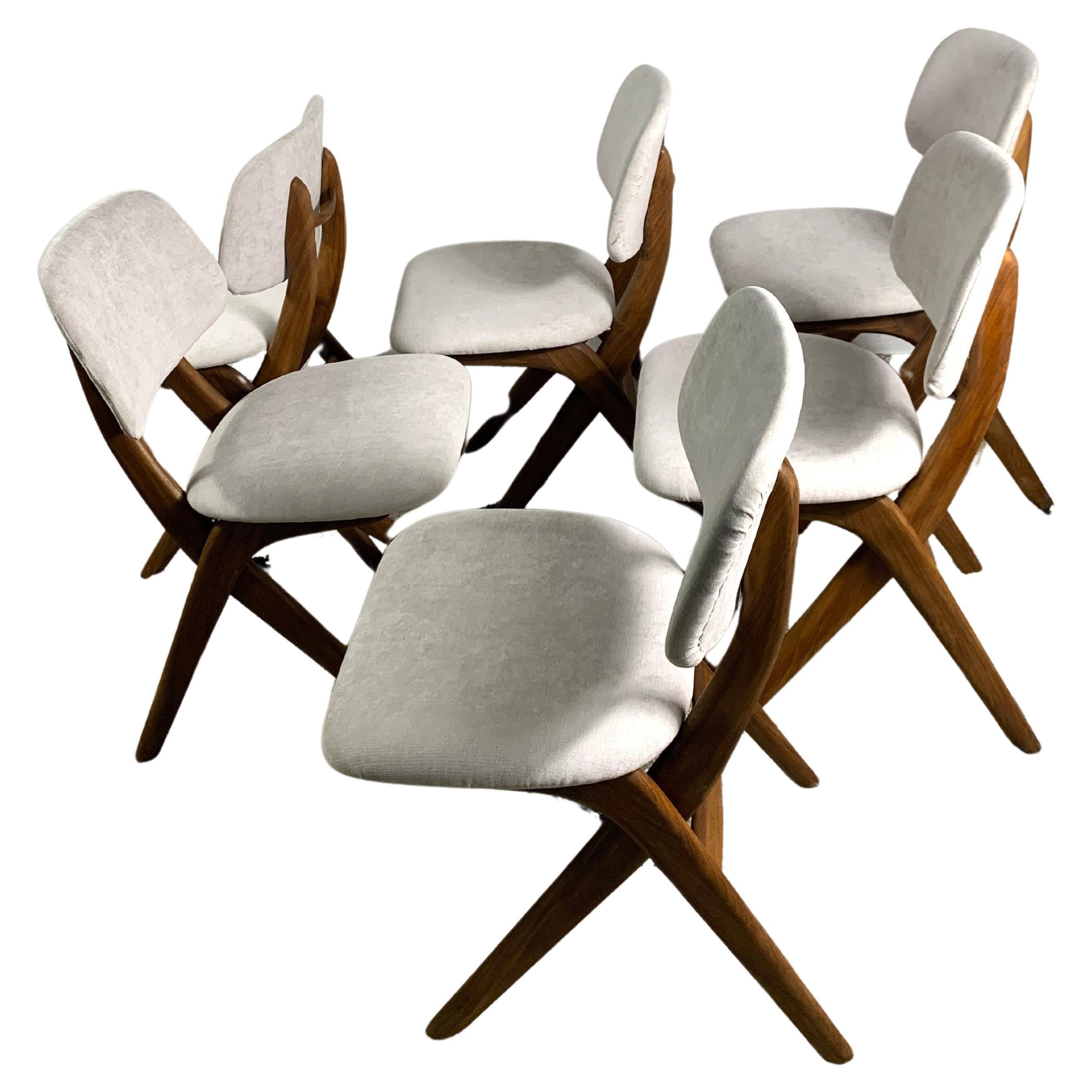 Louis Van Teeffelen Dining Chairs Set Of 2, Reupholstered For Sale at ...