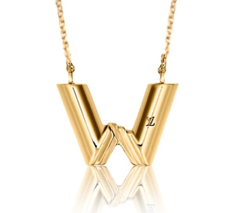 Louis Vuitton 100% Gold Plated Metal LV and Me Letter W Necklace For ...