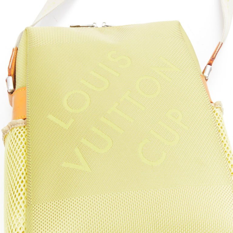 LOUIS VUITTON 2003 LV CUP Geant neon yellow damier canvas crossbody bag ...