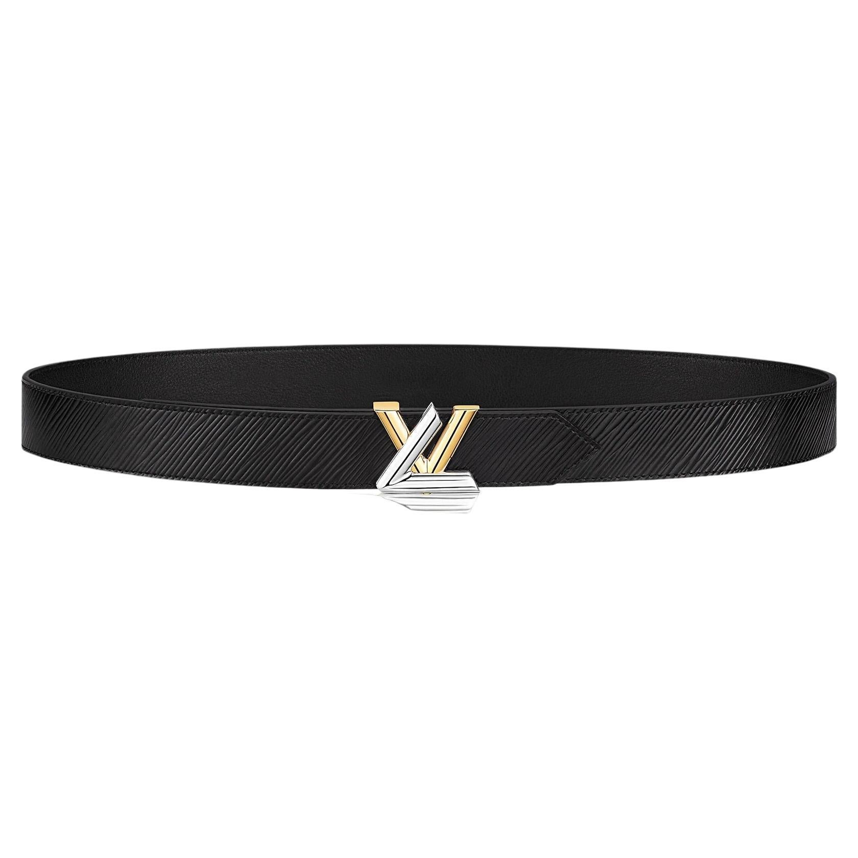 Louis Vuitton 3cm LV Twist Belt Front in black Epi leather Size 85cm ...