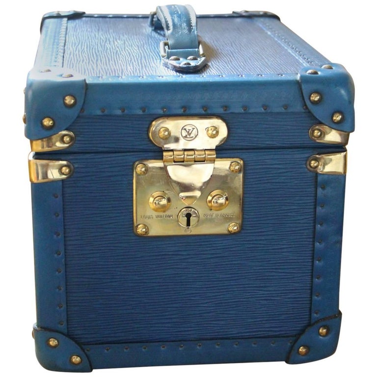 Louis Vuitton All Blue Leather Train Case at 1stDibs