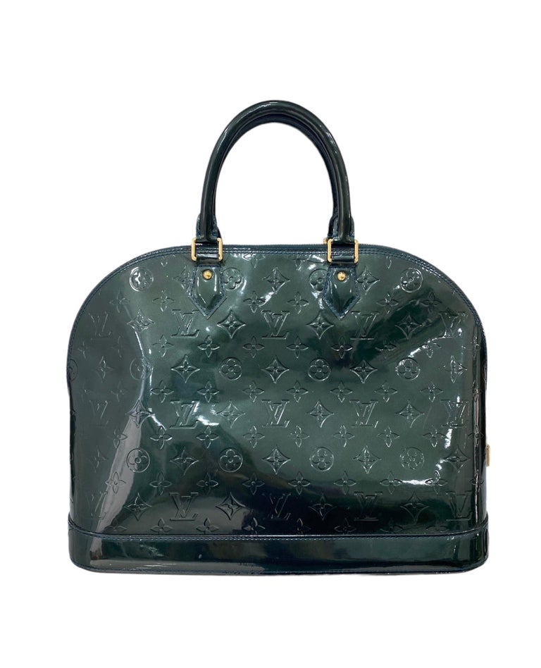Louis Vuitton Alma GM Green Vernis at 1stDibs