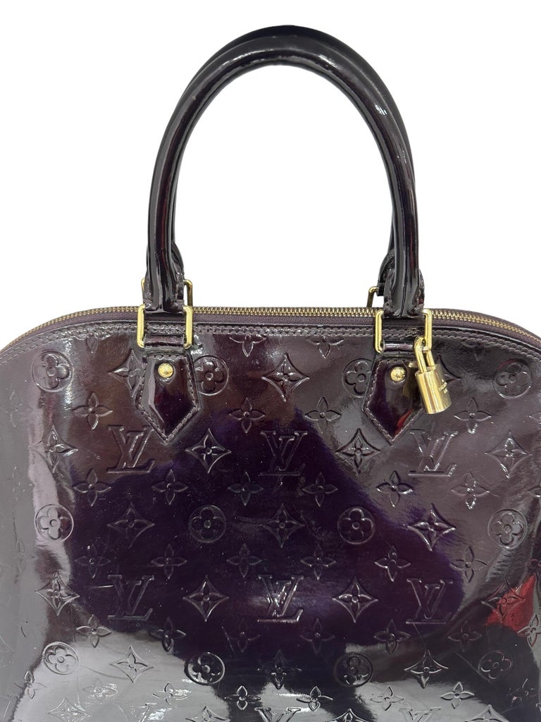 Louis Vuitton Alma GM Patent Leather Bordeaux Top Handle Bag For Sale ...