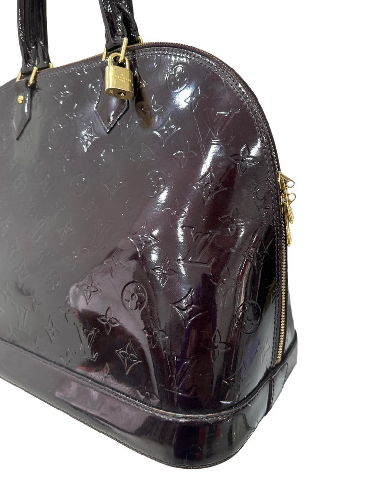 Louis Vuitton Alma GM Patent Leather Bordeaux Top Handle Bag For Sale ...