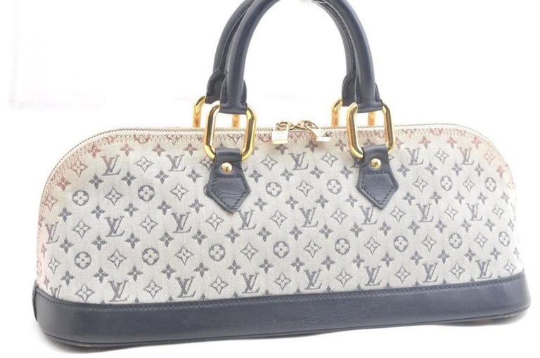 Louis Vuitton Alma Monogram Mini Lin Horizontal 866363 Blue Canvas ...