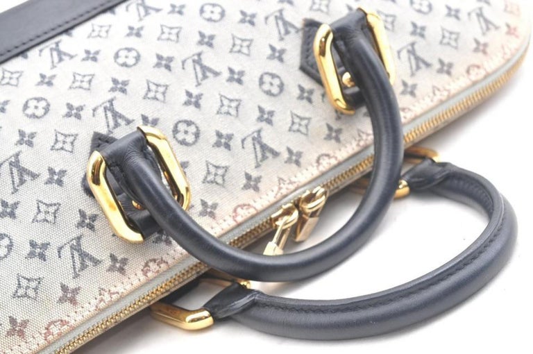 Louis Vuitton Alma Monogram Mini Lin Horizontal 866363 Blue Canvas ...