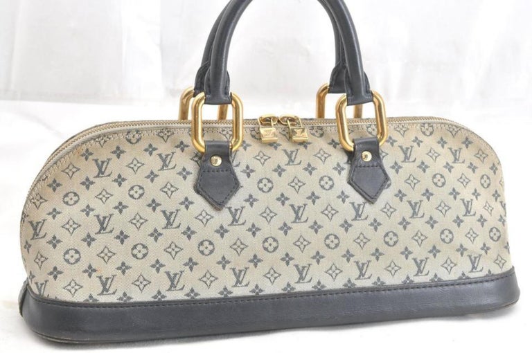 Louis Vuitton Alma Monogram Mini Lin Horizontal 866376 Blue Coated ...