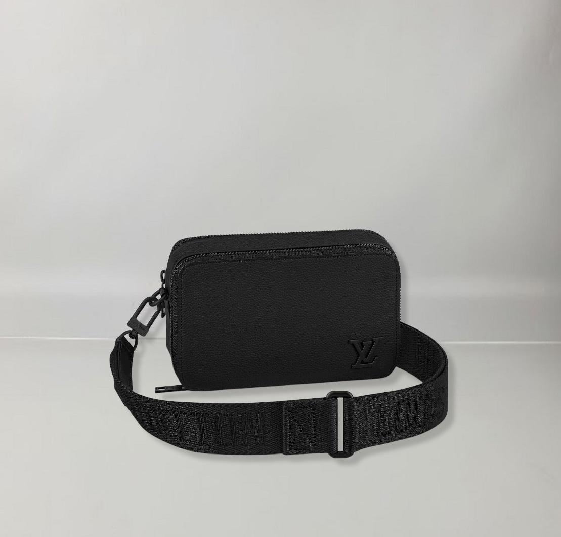Louis Vuitton Alpha Wearable Wallet Black Grained Calfskin For Sale at ...