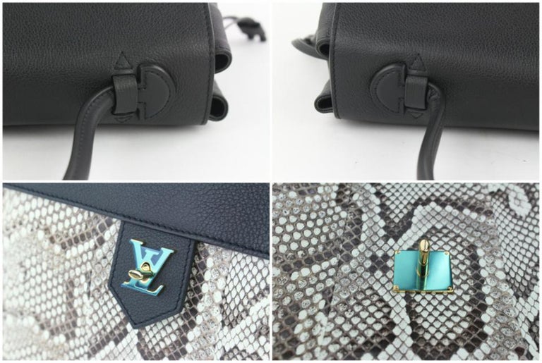 Louis Vuitton And Lockme Mm 1lz1023 Black Python Skin Leather Satchel ...
