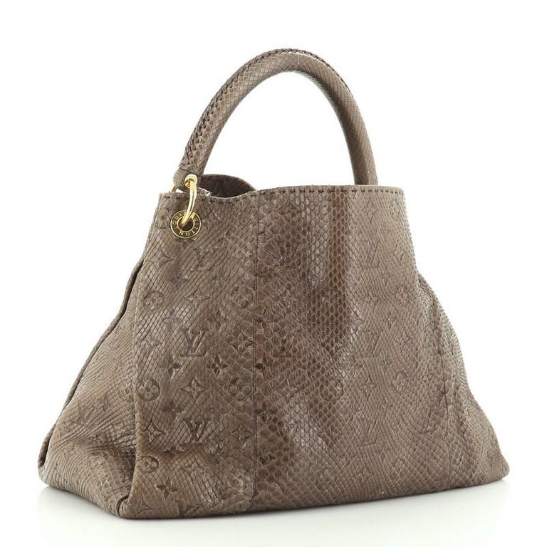 Louis Vuitton Artsy Handbag Monogram Embossed Python MM at 1stDibs