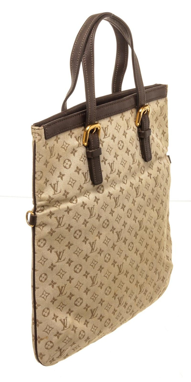 Louis Vuitton Beige Light Green Mini Lin Francoise Tote Bag at 1stDibs