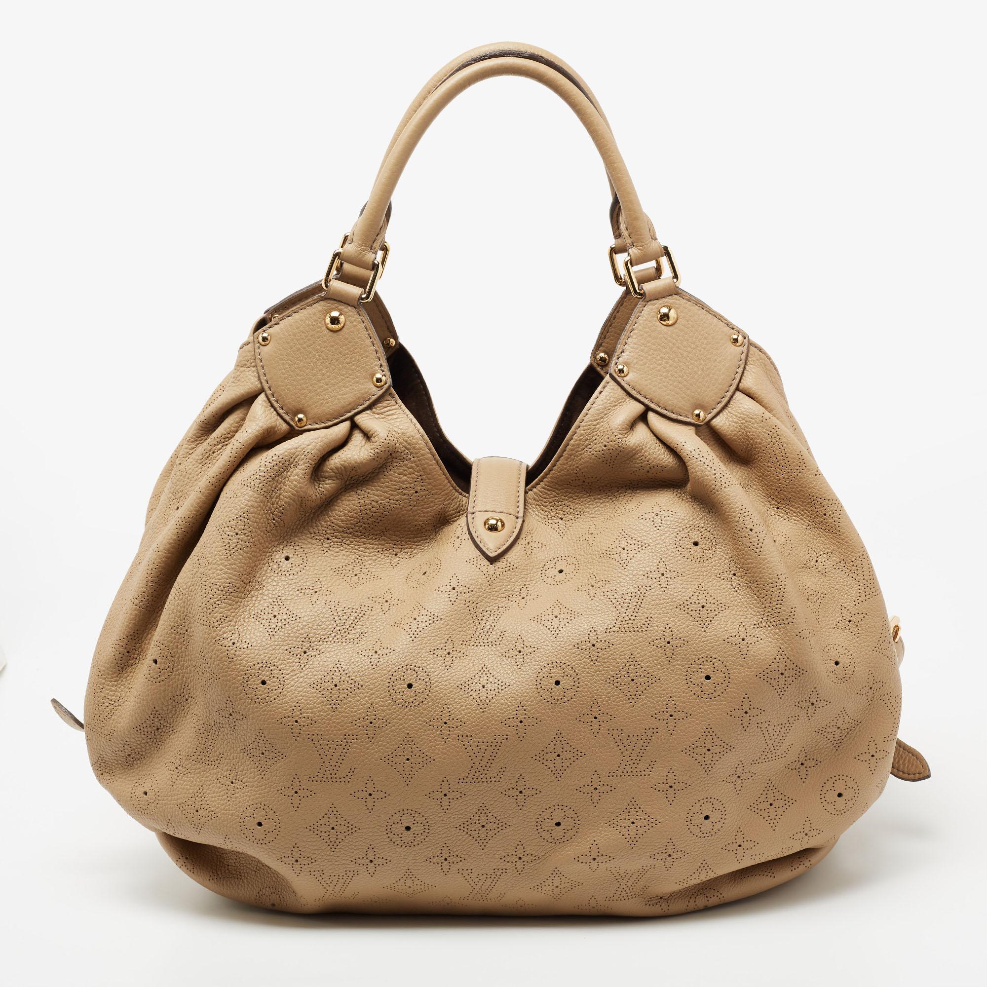 Louis Vuitton Beige Monogram Mahina Leather L Bag at 1stDibs