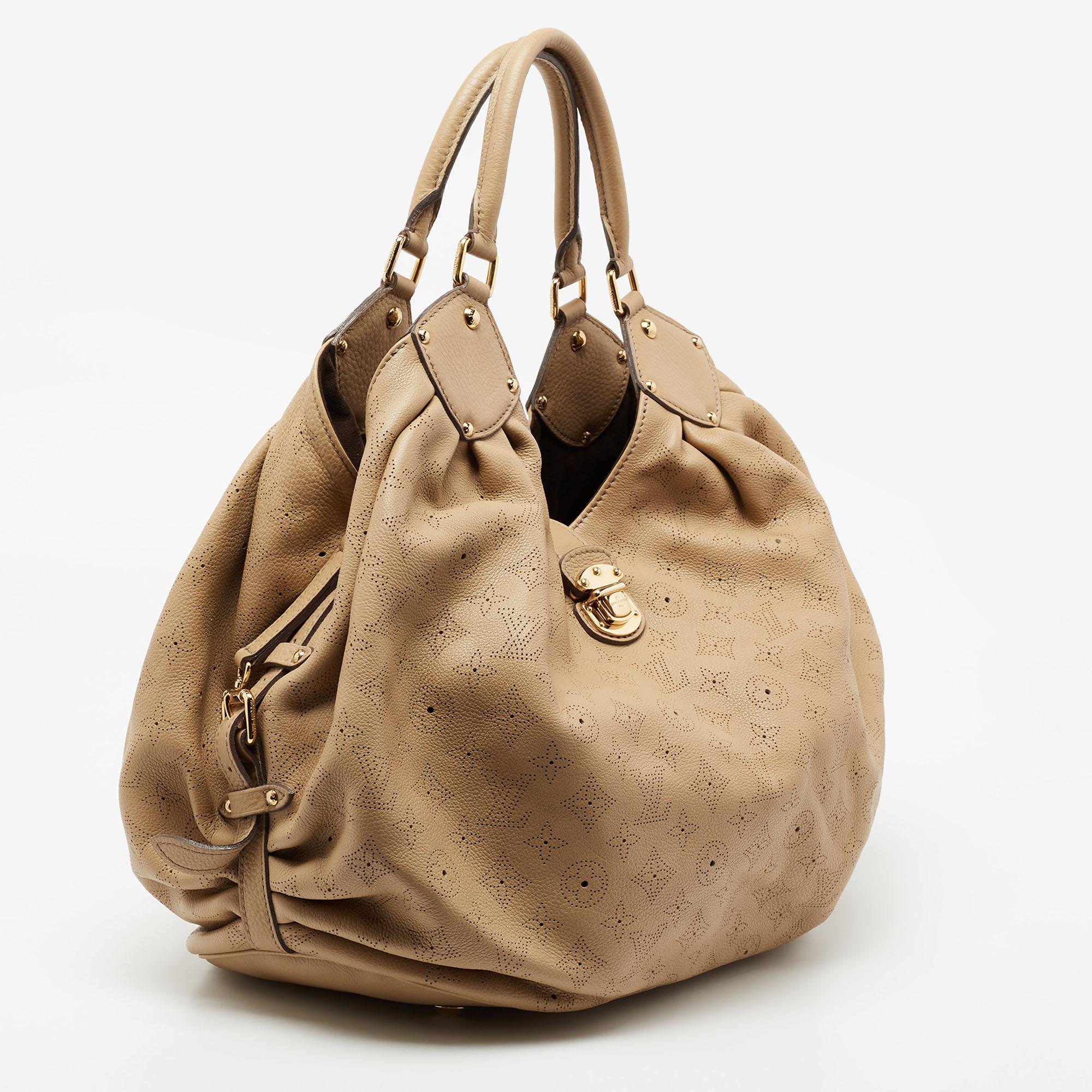Louis Vuitton Beige Monogram Mahina Leather L Bag at 1stDibs