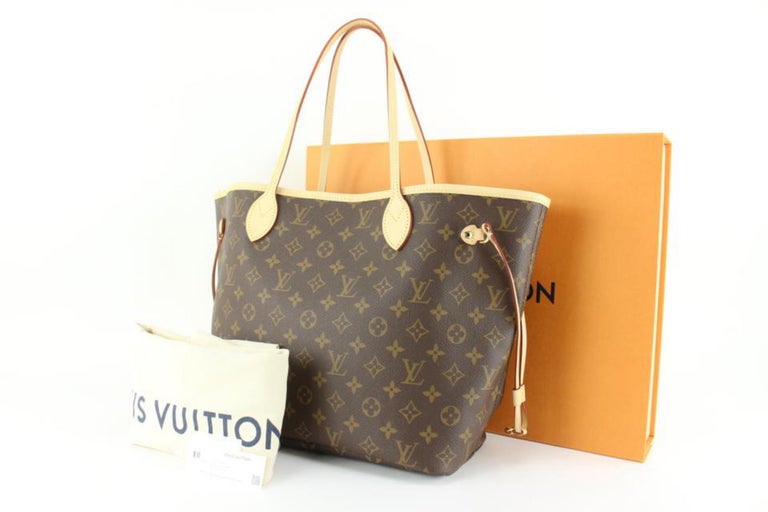 Louis Vuitton Beige Monogram Neverfull MM Tote 17lz824s at 1stDibs