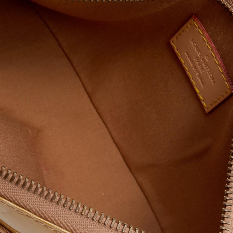 Louis Vuitton Beige Monogram Vernis Mallory Square Bag at 1stDibs