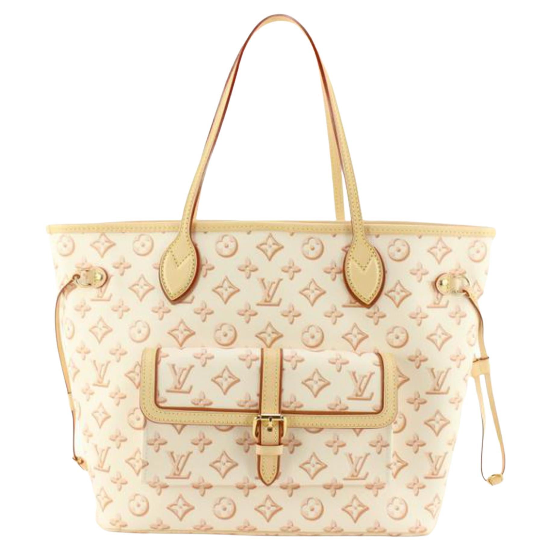 Louis Vuitton Beige x Ivory Fall for You Neverfull MM Tote 63lz84s at ...