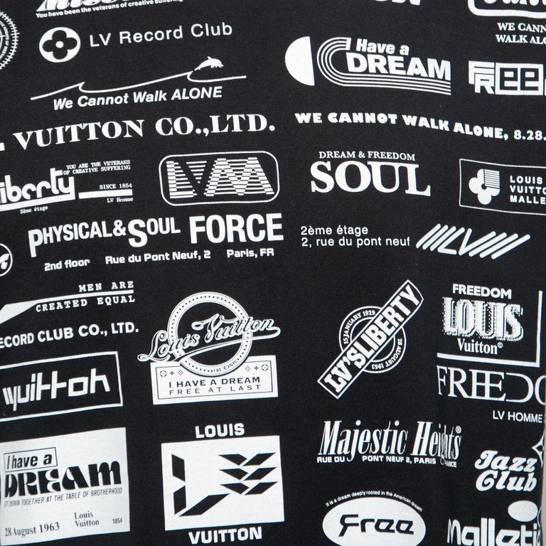 Louis Vuitton Black All-Over Logo Print Cotton Short Sleeve T-Shirt M ...
