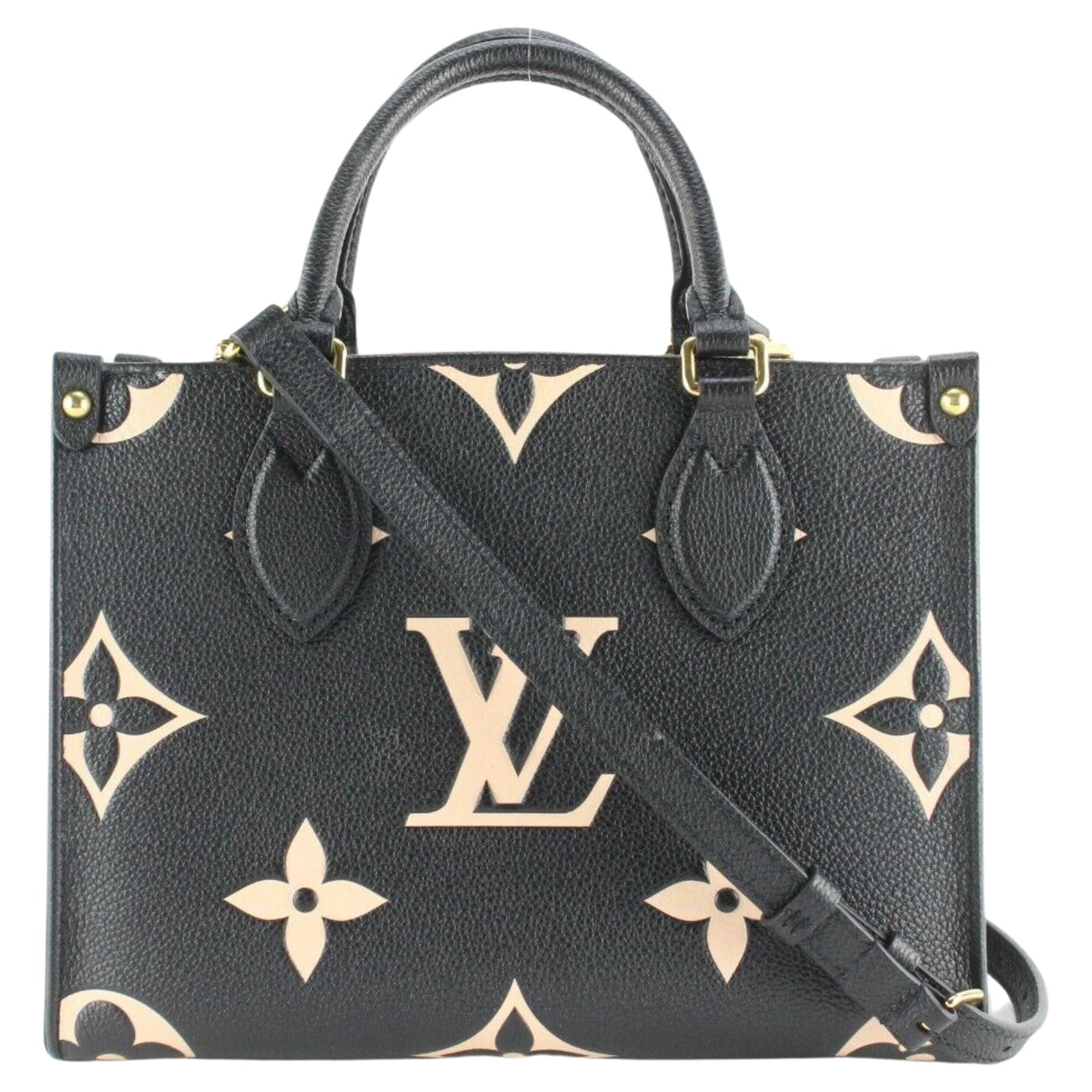Louis Vuitton Black Beige Monogram Empreinte Onthego PM 2way 5L0215 at ...