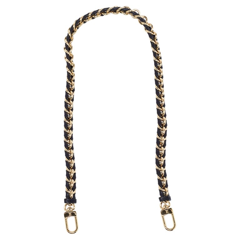 Louis Vuitton Black Braided Leather Chain Shoulder Bag Strap For Sale ...