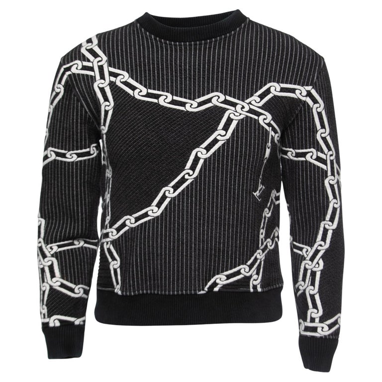Louis Vuitton Black Cotton Quilted 3D Chain Effect Sweatshirt XS For ...