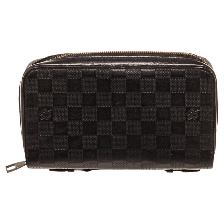 Louis Vuitton Black Damier Canvas Zippy XL Organizer Wallet with damier ...