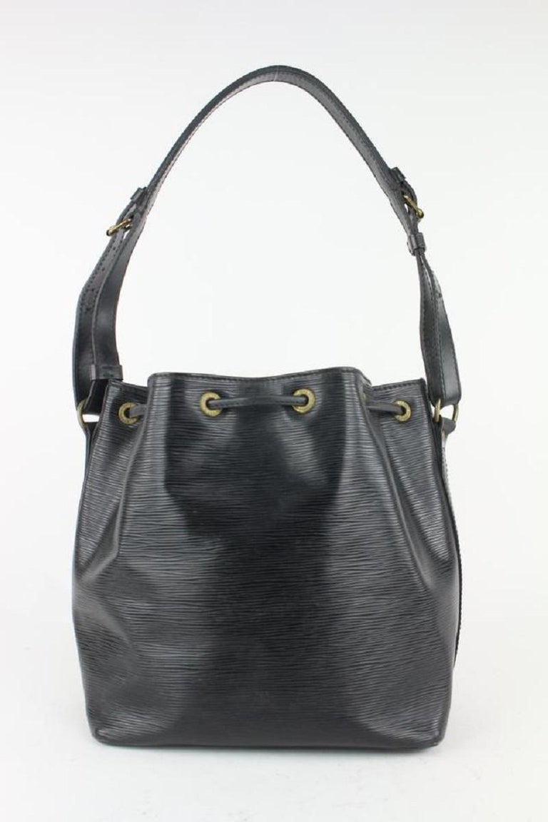 Louis Vuitton Black Epi Leather Petit Noe Drawstring Bucket Hobo Bag ...